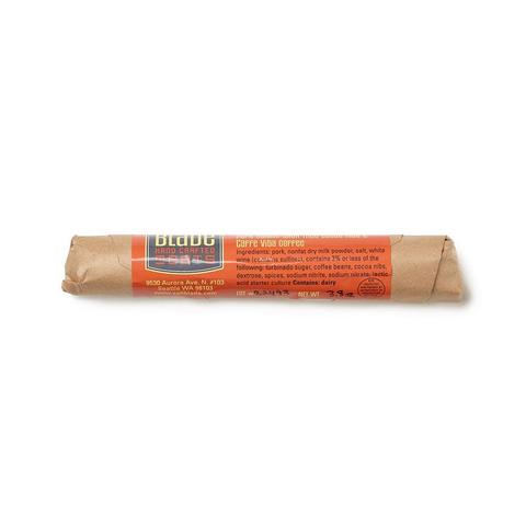 Salt Blade Seattle Stick Salami made with indi chocolate Cacao Nibs